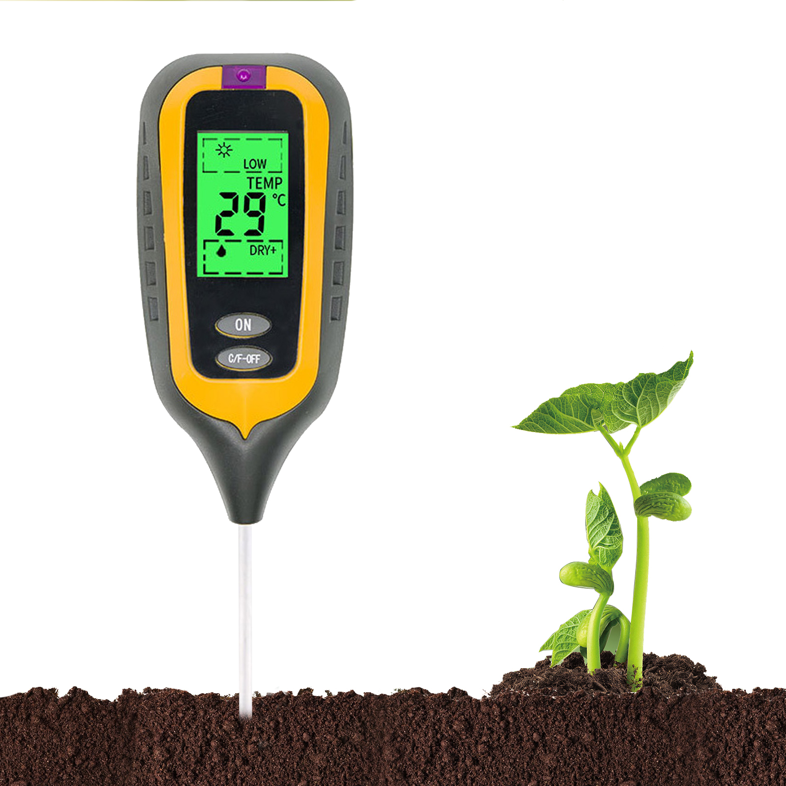 YH-Soil4in1B 4in1 Plant earth Soil PH Moisture Light Soil Meter ...