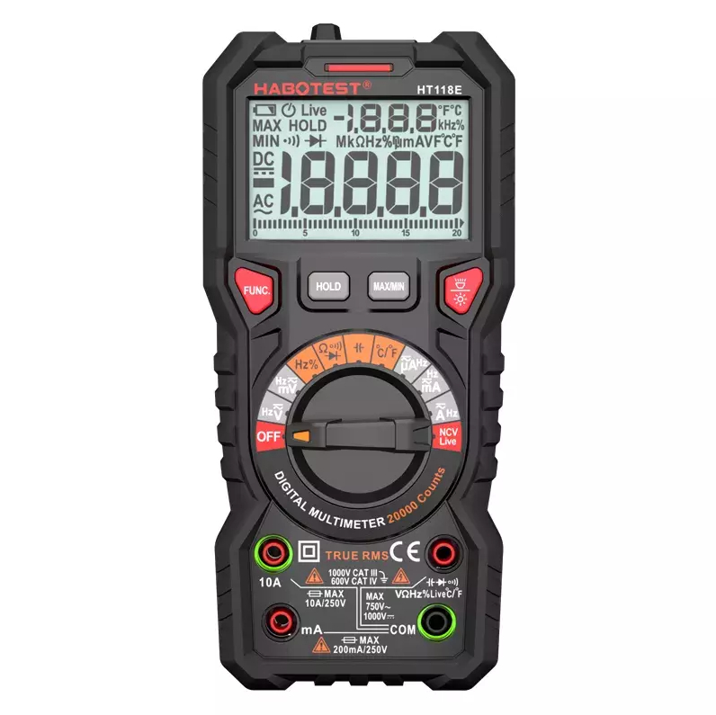 Big Multimeters HT118E 20000 Counts Resistance Black Digital Multimetro ...