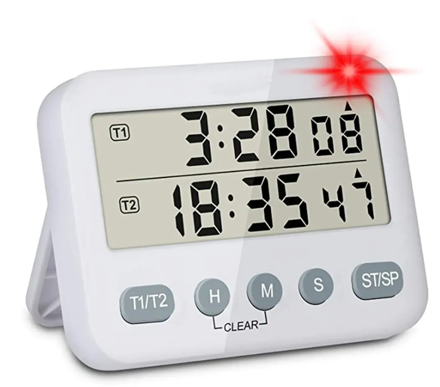 YS-218 Practical Voice Prompt Dual Digital Timer Kitchen Timer Mute ...