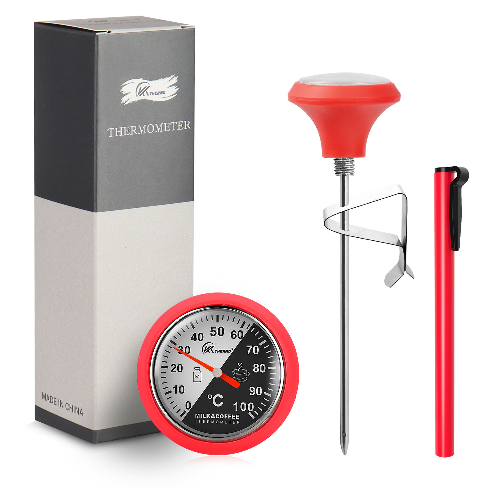 B-3 Stainless Steel Pocket Dial Thermometer for Tea Milk Coffee Water ...