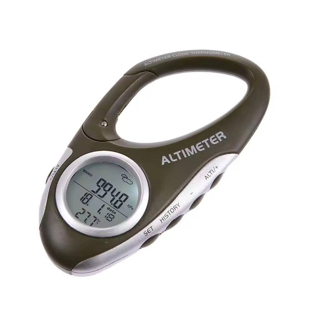 DS101 Barometer Altimeter Carabiner Shaped Thermometer Climbing Camping ...