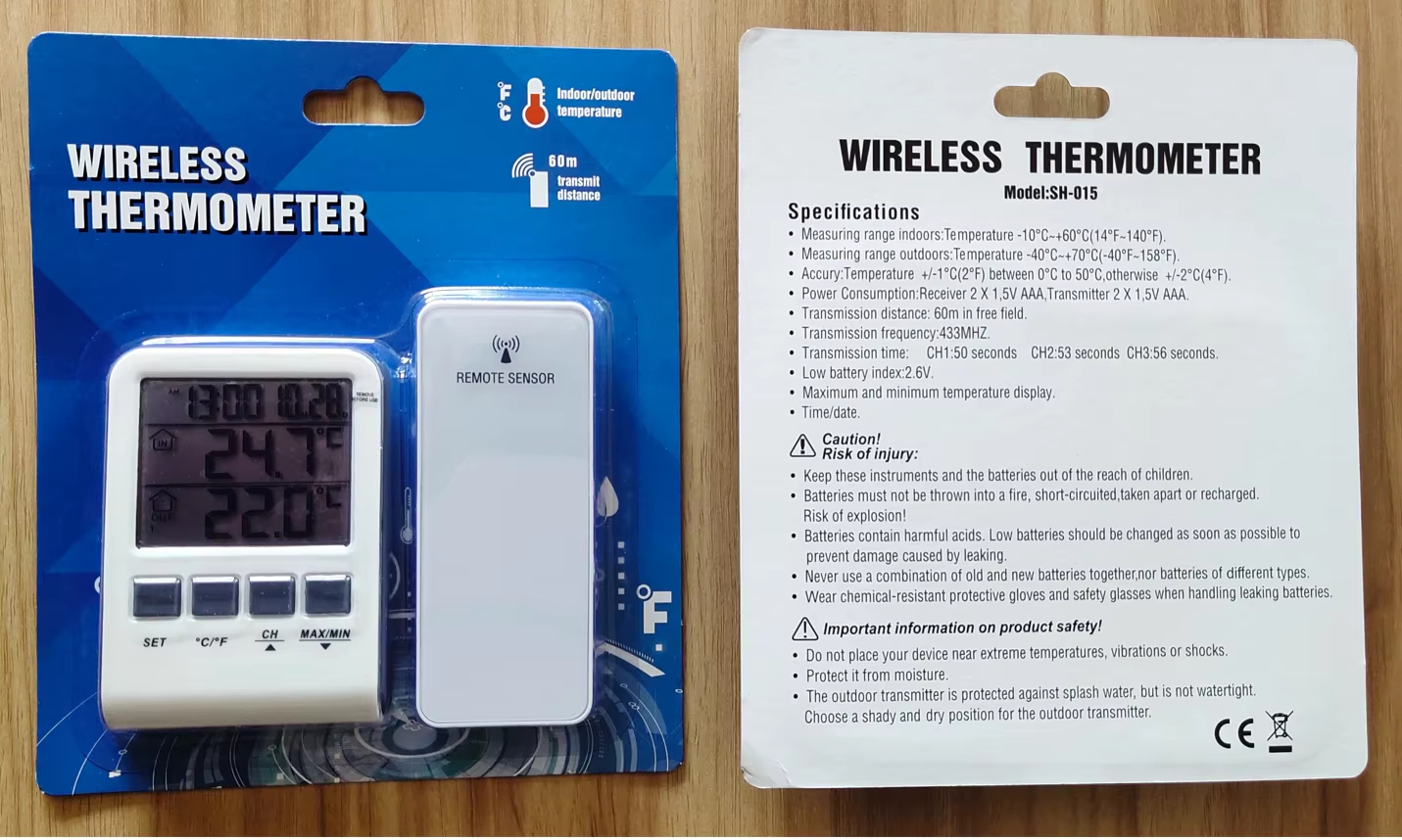 SH-016 Digital Portable Wireless Thermometer With Outdoor Sensor,Room ...