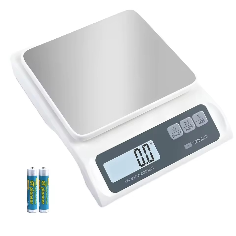 K568-White 6kg/0.1g Eco-friendly Battery-Powered Precision Digital Food ...