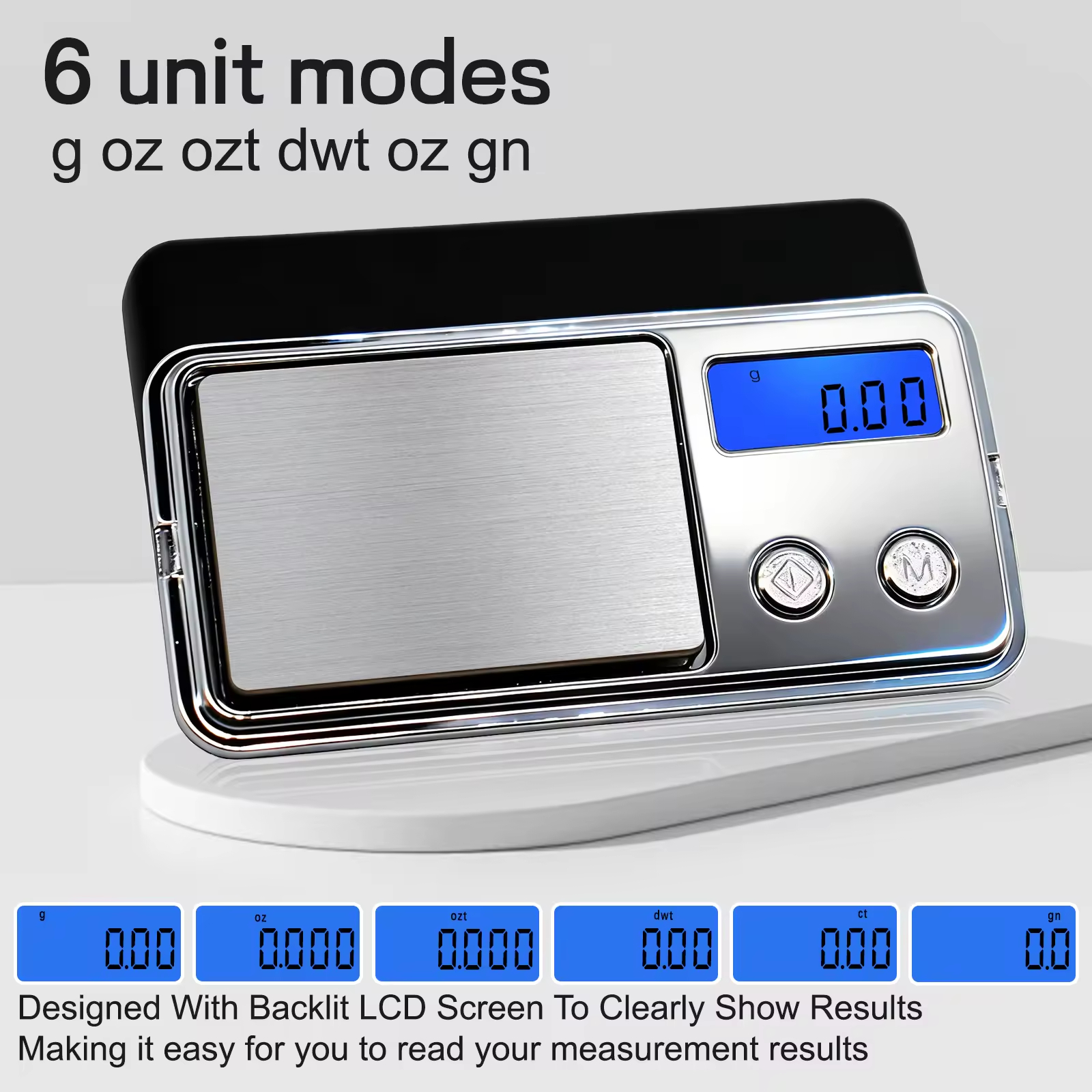 ACCT908 100g/0.01g Silver Digital Rectangular Mini Digital Pocket Scale ...