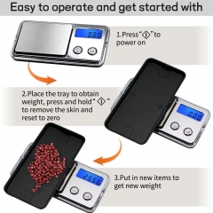 ACCT908 100g/0.01g Silver Digital Rectangular Mini Digital Pocket Scale ...