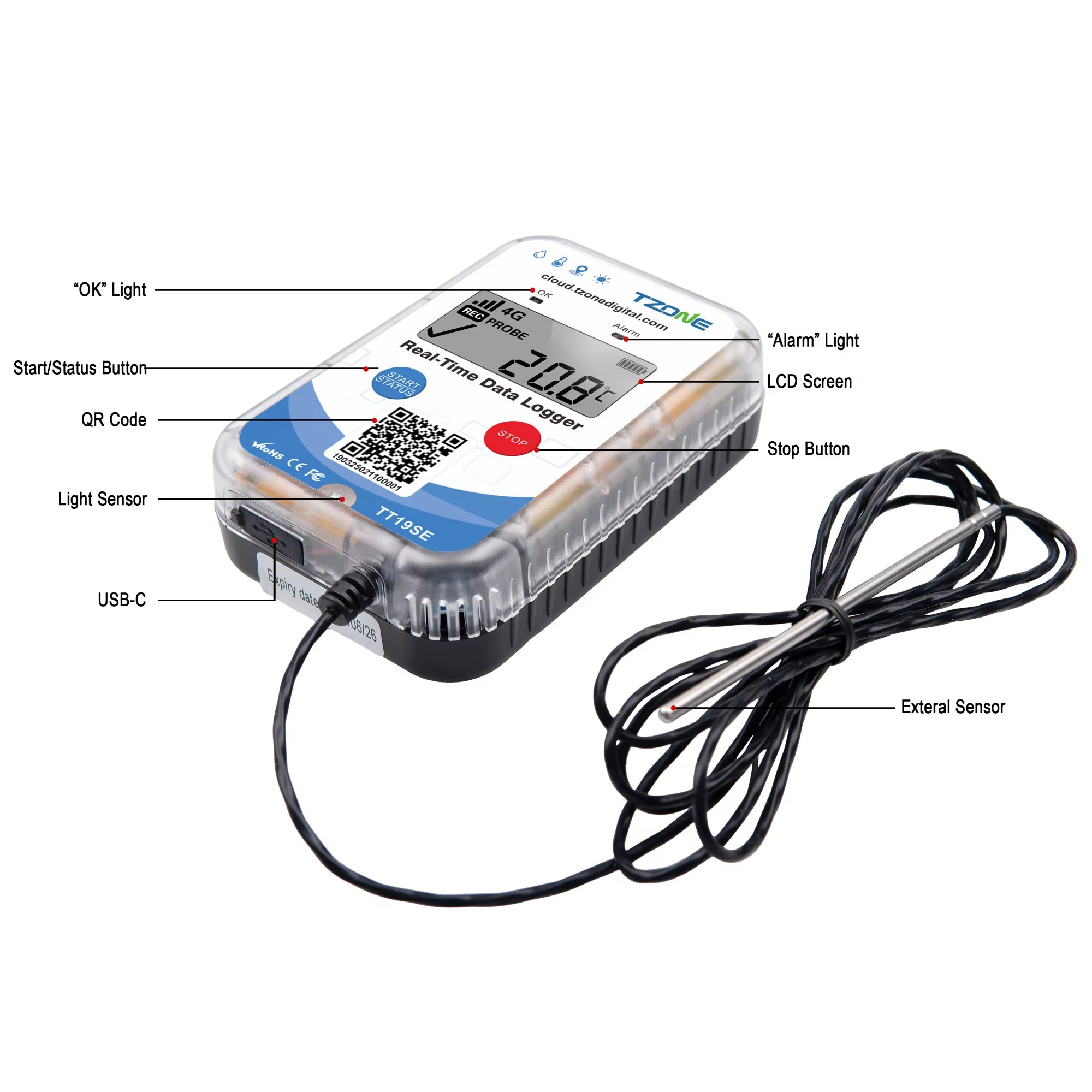 TZ-TT19SE Smart Weather Station Real-time Remotely Temperature Data ...