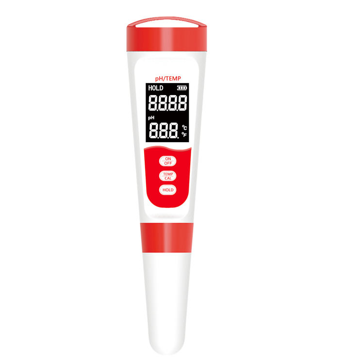 PH-06-Red 0-14.0 pH Pocket-Size LCD Digital PH/Temp Tester 2-in-1 Water ...