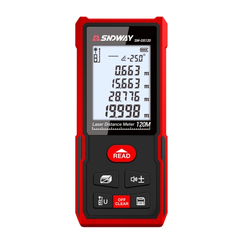 Popular 120m Range SNDWAY SW-DS120 Laser Tape Digital Auto Angle Laser ...